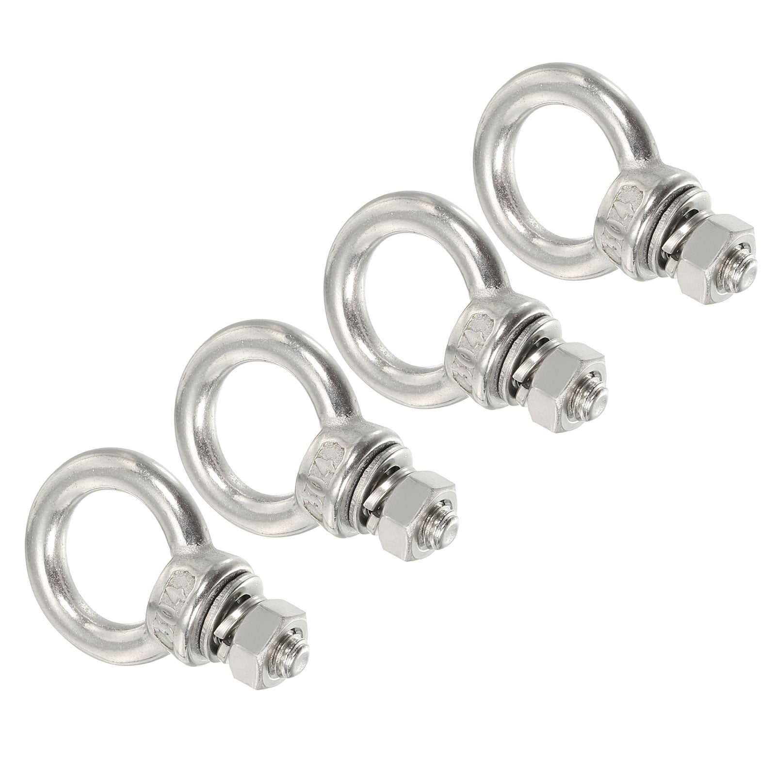 M6x60 1/4"x0.47" Stainless Steel Eye Bolts Threaded Screw Eyebolt ...