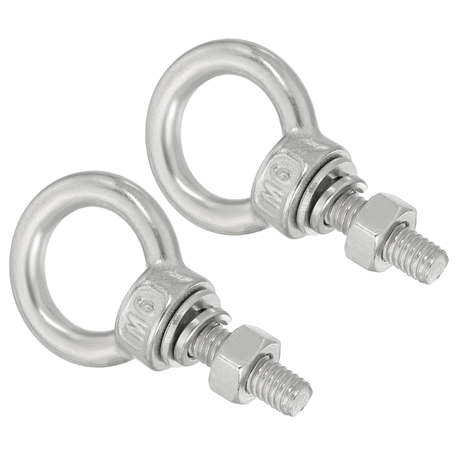 M6x60 1/4"x0.79" Stainless Steel Eye Bolts Threaded Screw Eyebolt ...