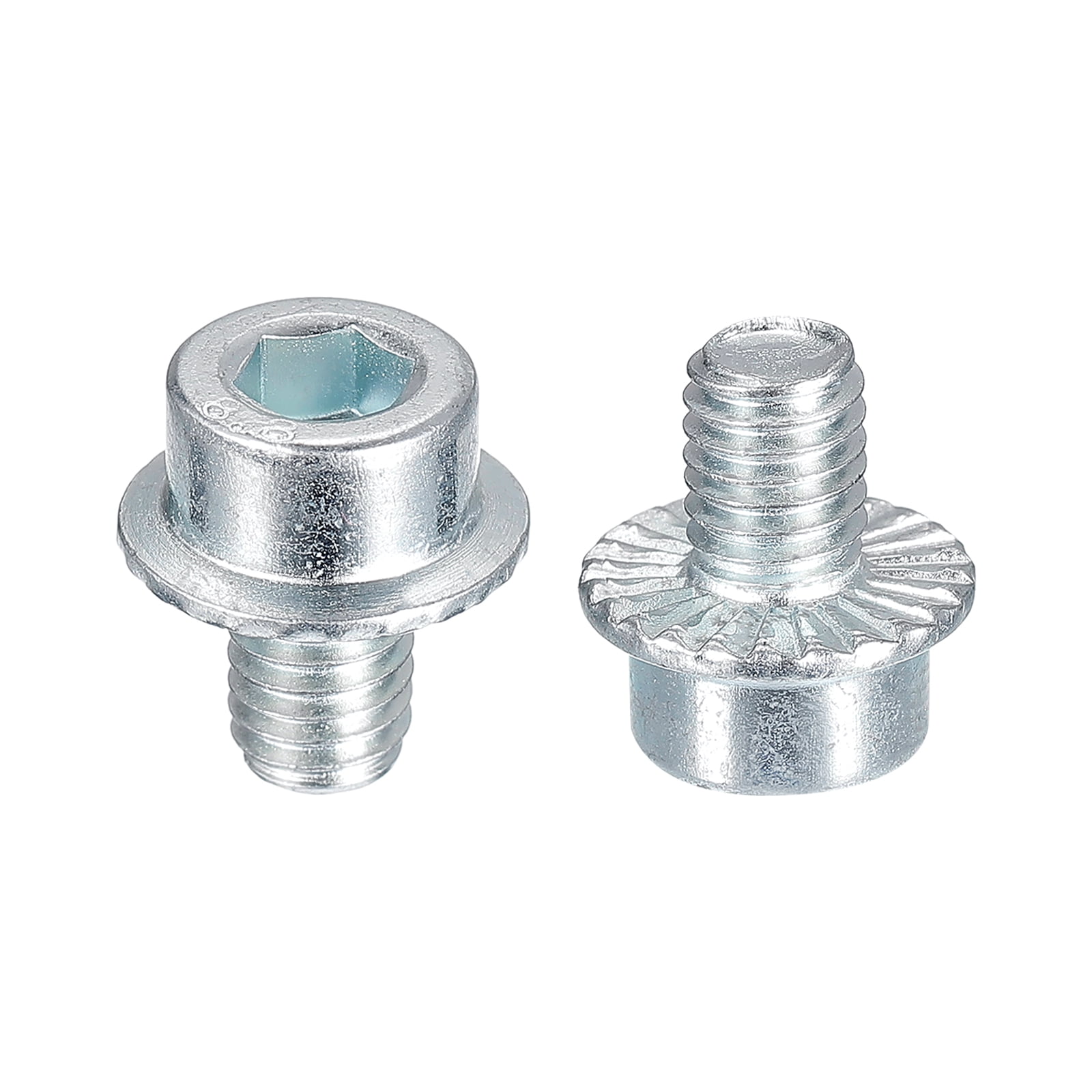 M6x8mm Flanged Socket Head Screws, 10 Pack 8.8 Grade Carbon Steel ...