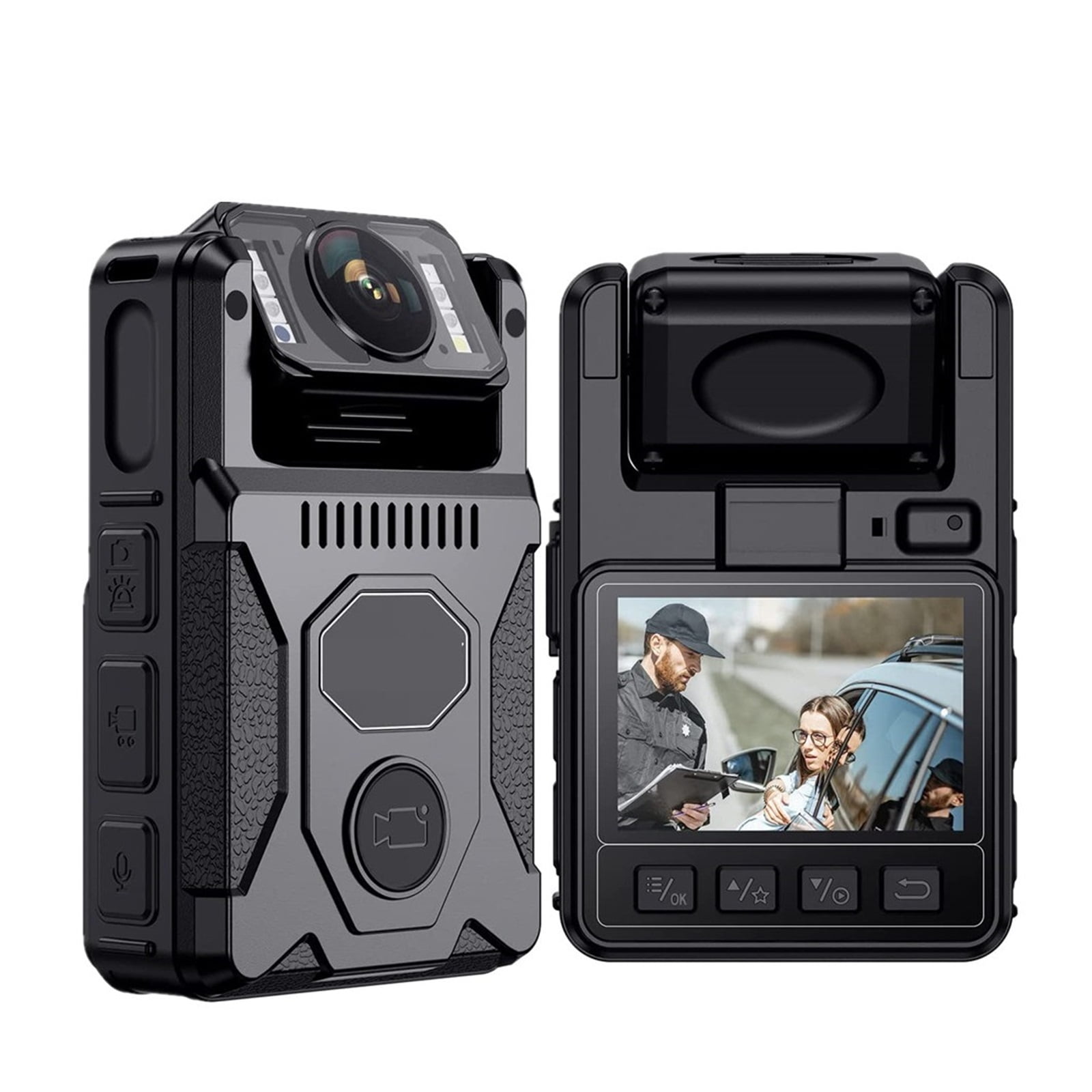 M7 128GB GPS Body Worn Camera 180° Rotatable Lens Mini Camera with LED Screen 4000mAh Recording ...