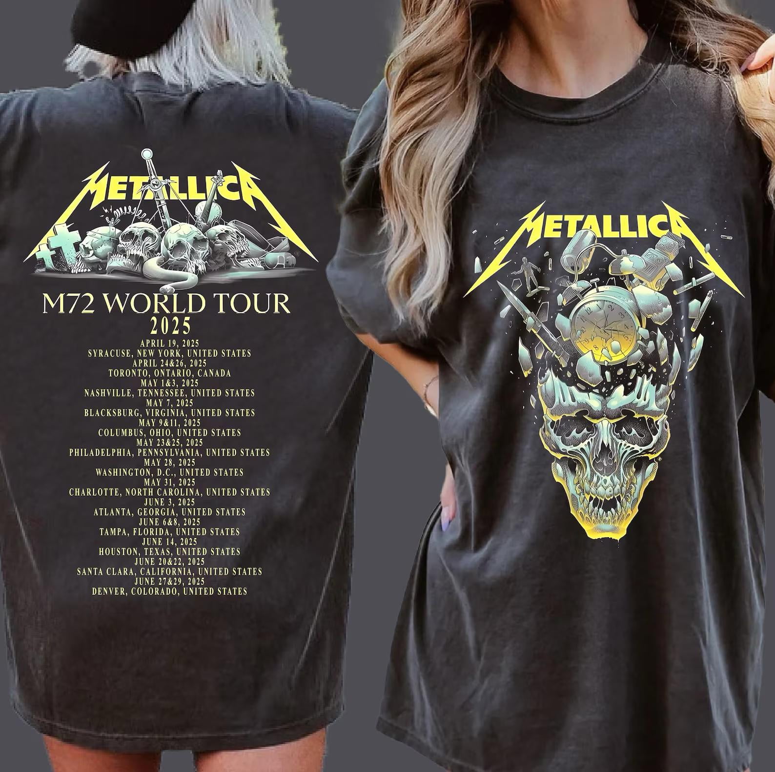 M72 , Vintage Meta.llica , World tour tee, Metal Band , World tour ...
