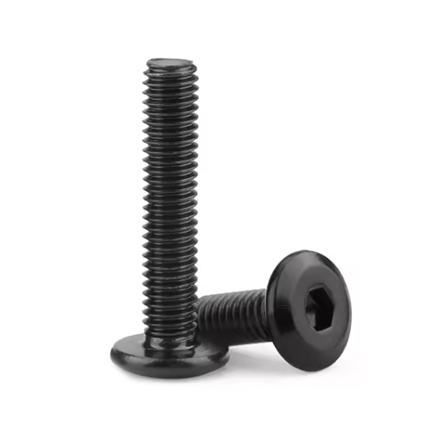 M8-1.25 x 15 Black Flat Head Hex Socket Cap Screws Bolts, 304 Stainless ...