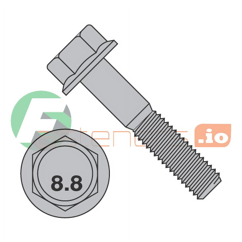M8-1.25 x 70 mm Hex Flange Bolts / Non-Serrated / Grade 8.8 / Plain / DIN6921 (Quantity: 400 pcs ...