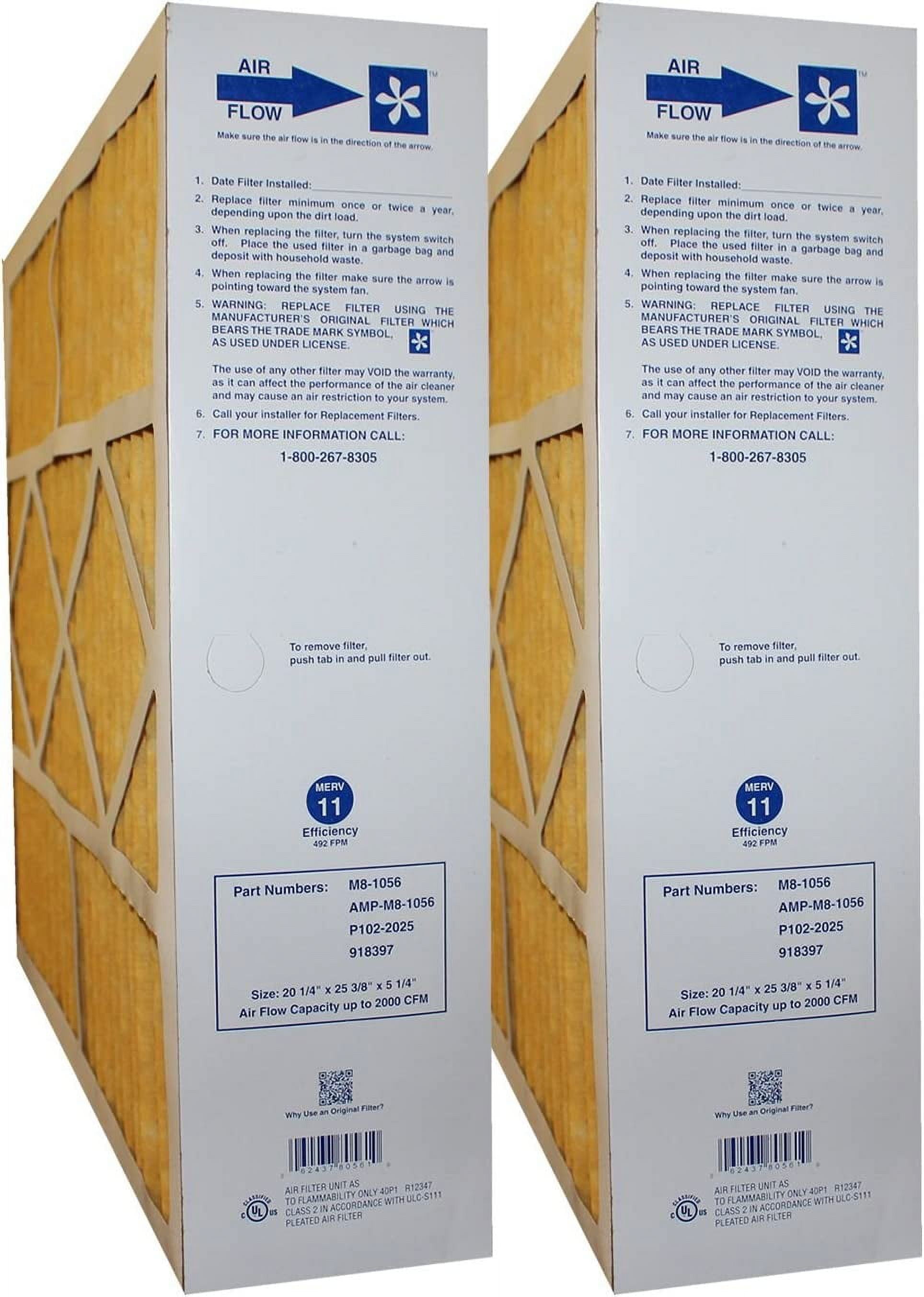 M8-1056 GENUINE 20x25x5 (Actual Size: 20-1/4 x 25-3/8 x 5-1/4) MERV 11 ...