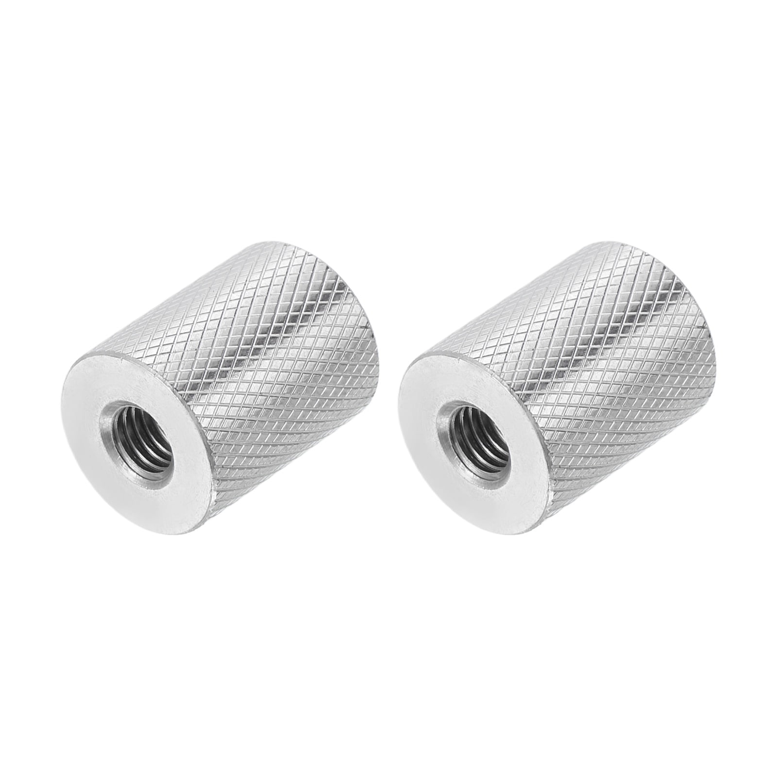 M8 2 Pack 304 Stainless Steel Round Knurled Connector Nuts,0.79"OD x 0. ...