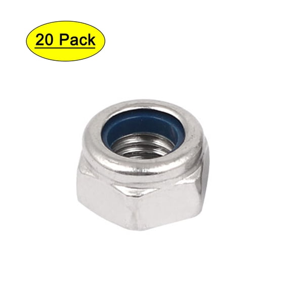 M8 304 Stainless Steel Nylock Self-Locking Nylon Insert Hex Lock Nuts ...