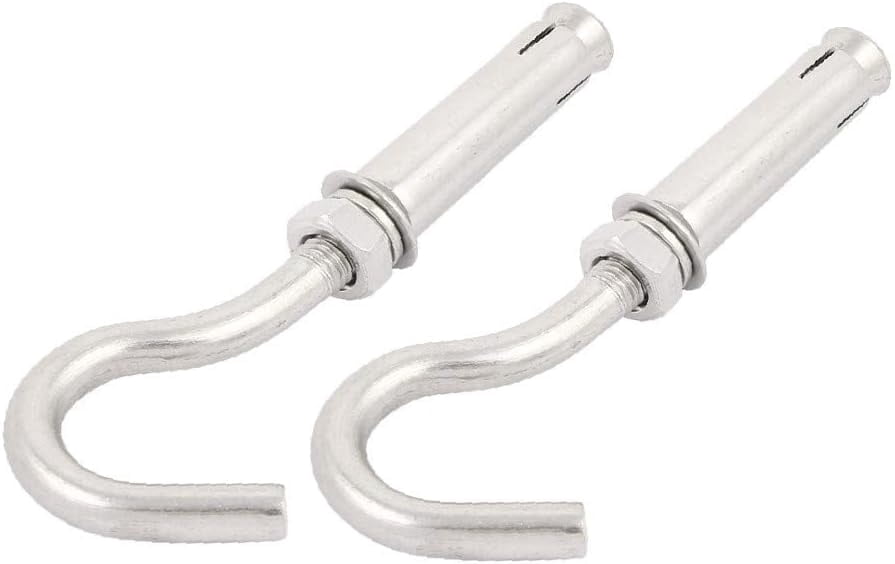 M8 304 Stainless Steel Open Cup Hook Expansion Screw Bolt 108mm Long ...