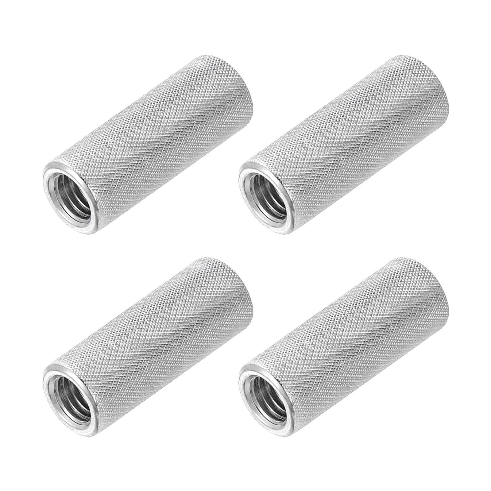 M8 4 Pack 304 Stainless Steel Round Knurled Connector Nuts,0.47"OD x 1. ...