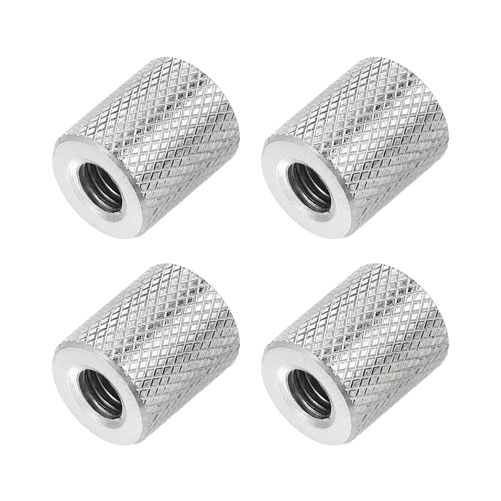M8 4 Pack 304 Stainless Steel Round Knurled Connector Nuts,0.63"OD x 0. ...