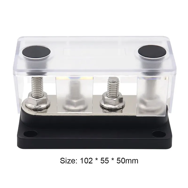 M8 Bus Bar Box Board 48V 300A 4 Way High Current Busbar Cable Organizer ...