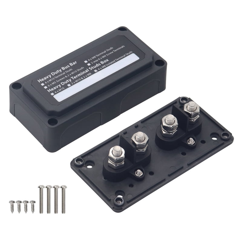 M8 Bus Bar Terminal Block 48V 200A Power Distribution Block with Cover ...