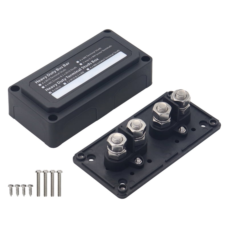 M8 Bus Bar Terminal Block 48V 200A Power Distribution Block with Cover ...