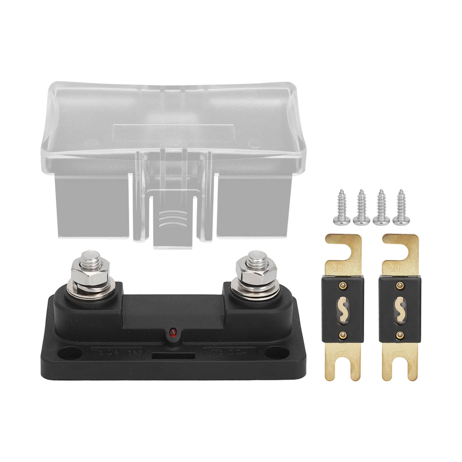 M8 DC48V Car RV Yacht Fuse Holder with LED Indicator, 2Pcs 200A ANL ...