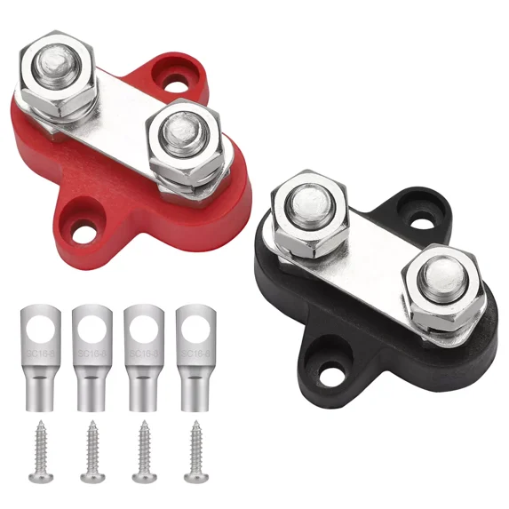 M8 Dual Stud Battery Power Distribution Terminal Block Positive ...