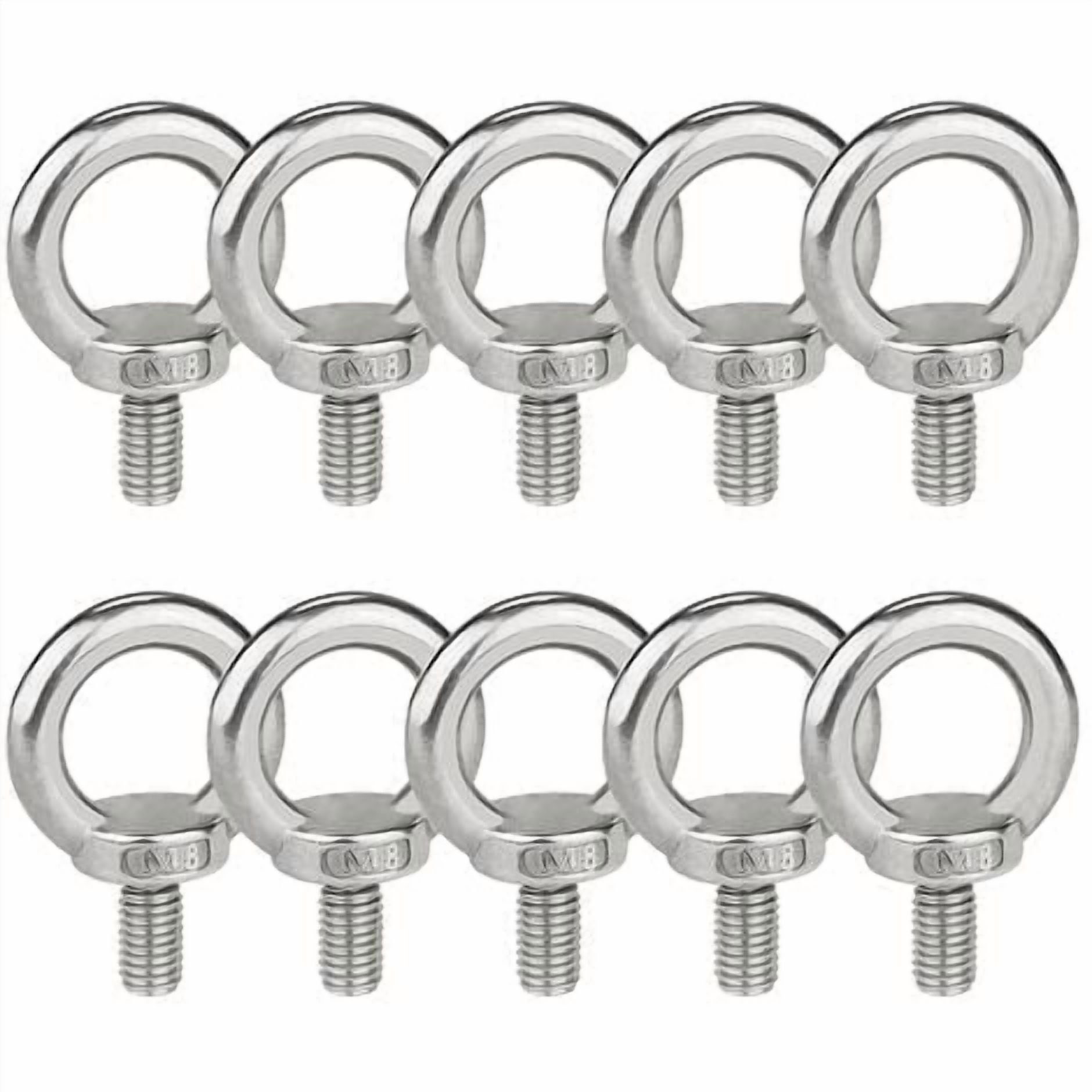 M8 Eye Bolts Lifting Ring Screw Male Thread Stainless Steel 304 10PCS ...