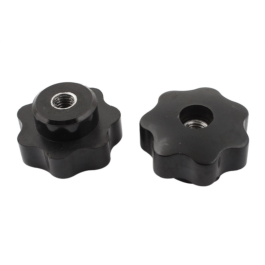 M8 Female Thread Through Hole Star Head Screw Clamping Knob Grip Black ...