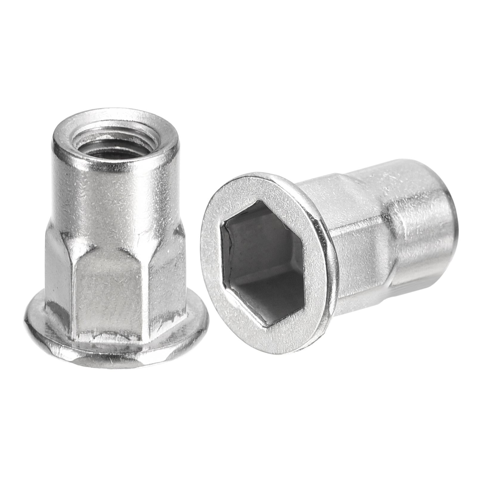M8 Half Hex Body Rivet Nuts, 60 Pack 304 Stainless Steel Flat Head ...
