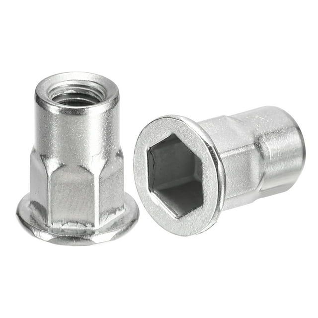 M8 Half Hex Body Rivet Nuts, 60 Pack 304 Stainless Steel Flat Head ...