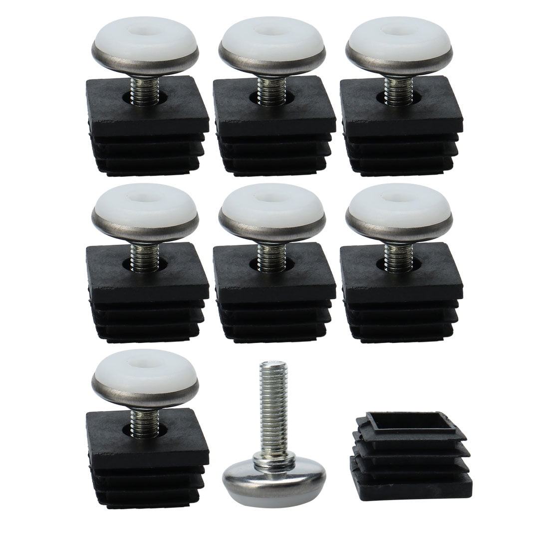 M8 Leveling Feet Square Tube Inserts Furniture Leveler 8 Set - Walmart.com
