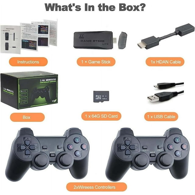 M8 Portable mini game stick, plug and play, comes with 2 wireless ...