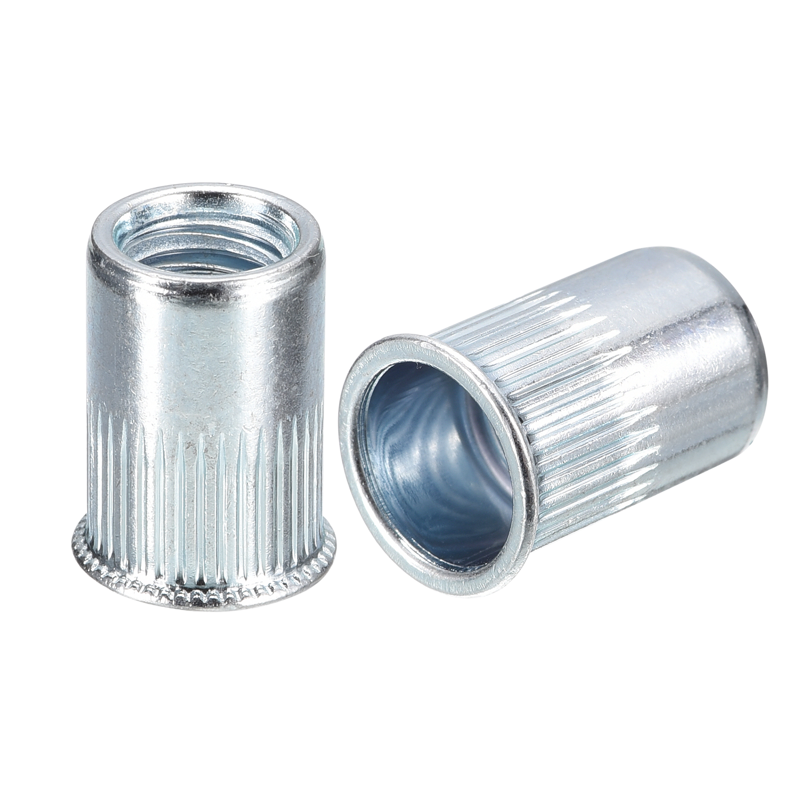 M8 Rivet Nuts 50 Pack Zinc Plated Carbon Steel Knurled Flat Head ...