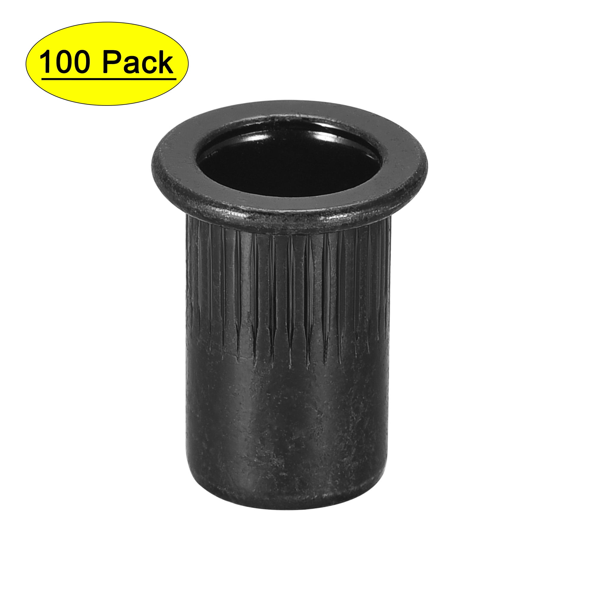 M8 Rivet Nuts Carbon Steel Zinc-Plated Knurled Flat Head Threaded ...