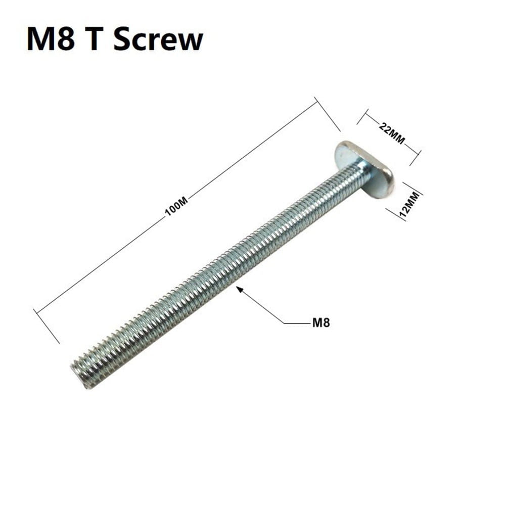 M8 T-Slot Slider T-Track Jig Screw Fixture Rail Accessories Woodworking ...