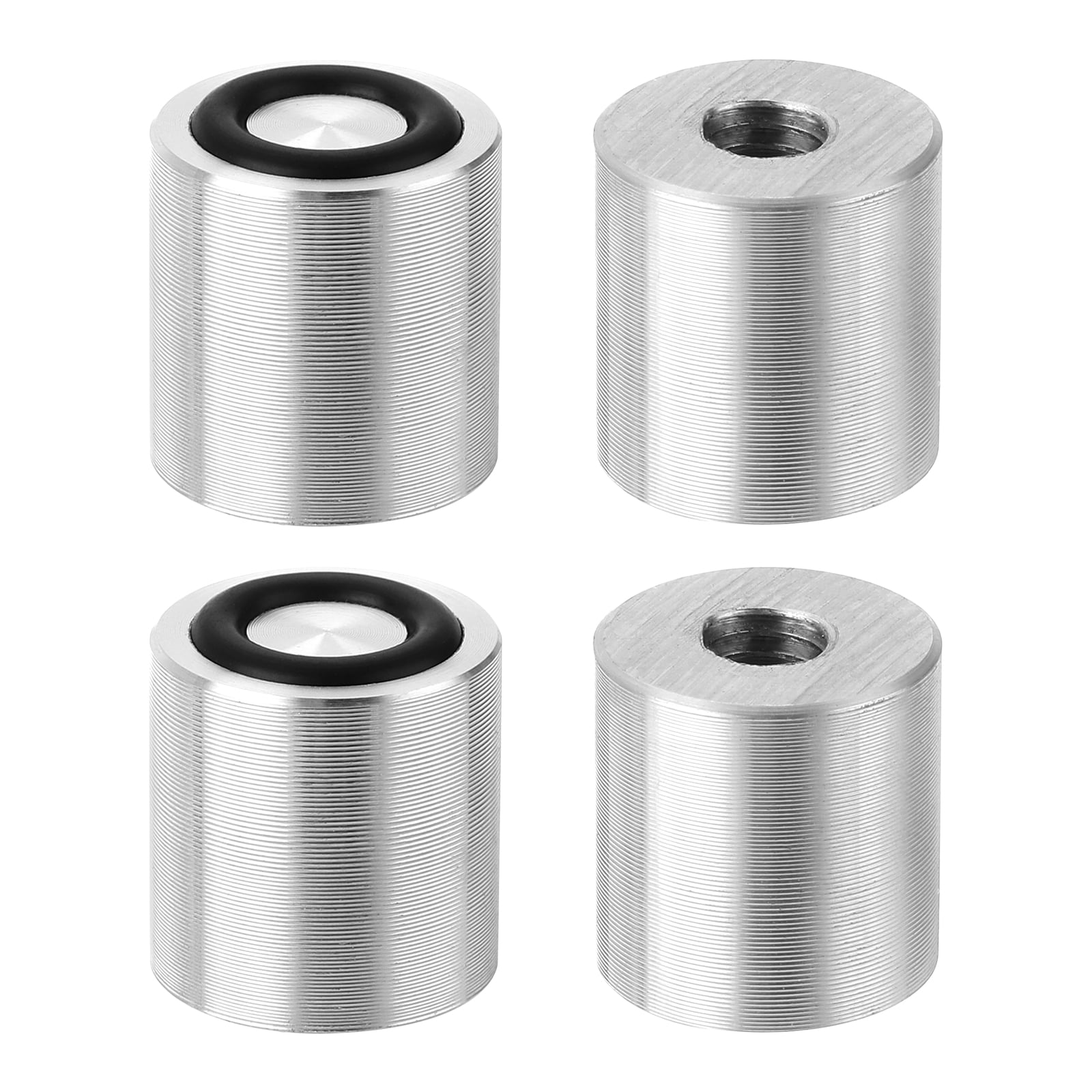 M8 Thread 20mm Diameter 20mm Thick Round Shape Aluminum Disc 4pack for Glass Table Tea Tables ...
