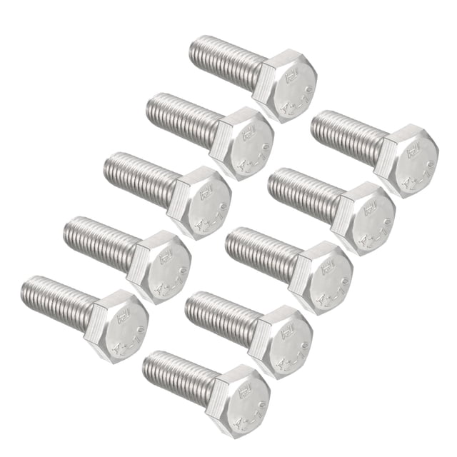 M8 Thread 25mm 304 Stainless Steel Hex Head Screws Bolt 10pcs - Walmart.com
