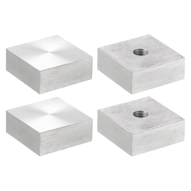 M8 Thread 30mm Diameter 12mm Thick Square Shape Aluminum Disc 4pack for ...