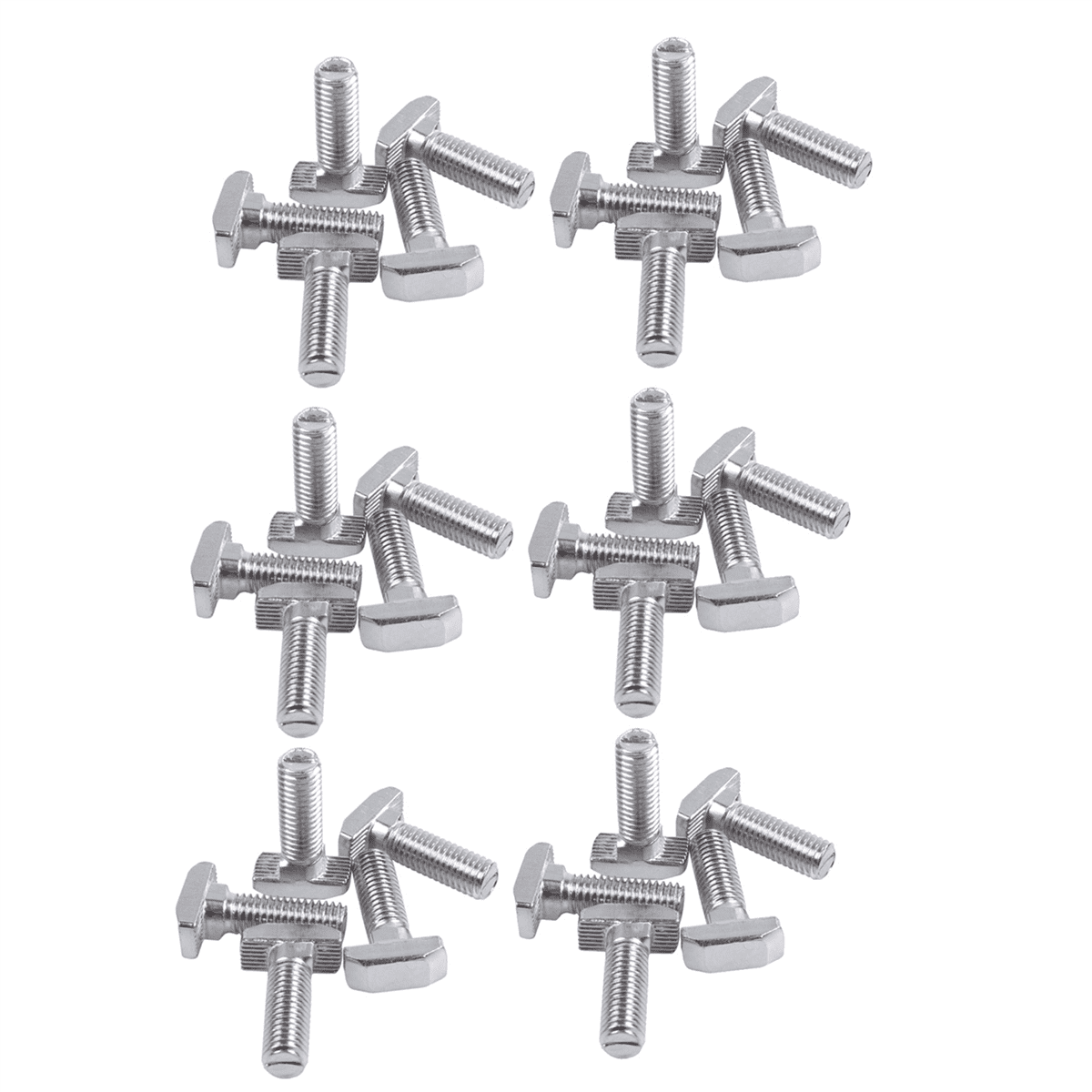 M8 Thread T-Slot Drop-in Stud Sliding Screw Bolt Silver Tone 30pcs ...