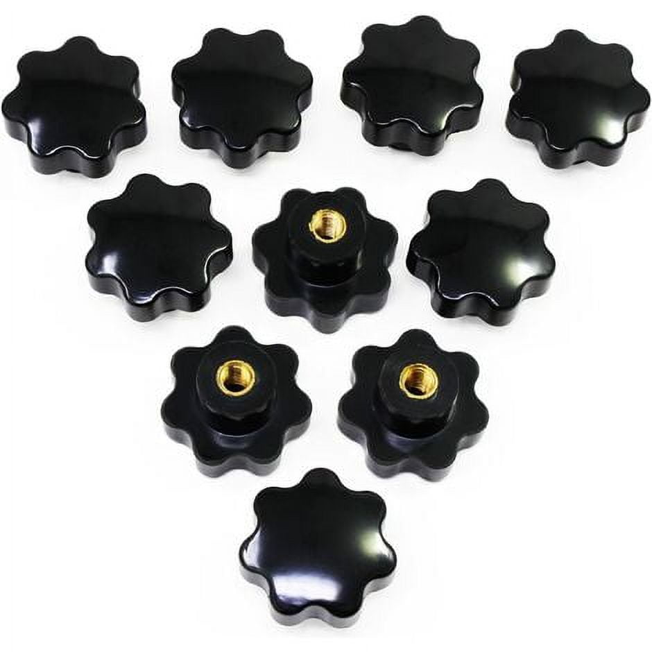 M8 Threaded Plastic Knob 10pcs M8 Female Thread Plastic Star Shaped Tightening Knob Knob ...