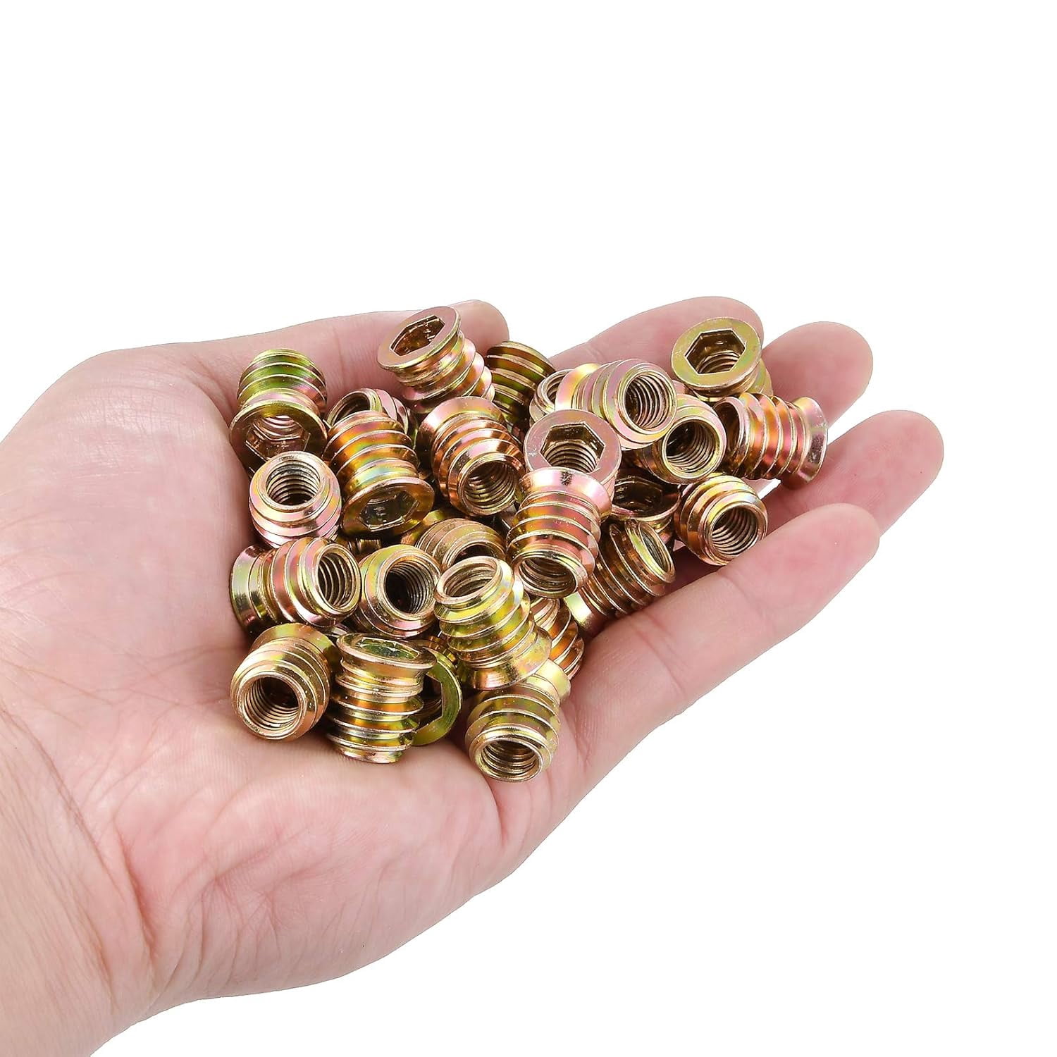 M8 Wood Nut Inserts - Metal Screws Assortment Hex Socket Drive Threaded ...
