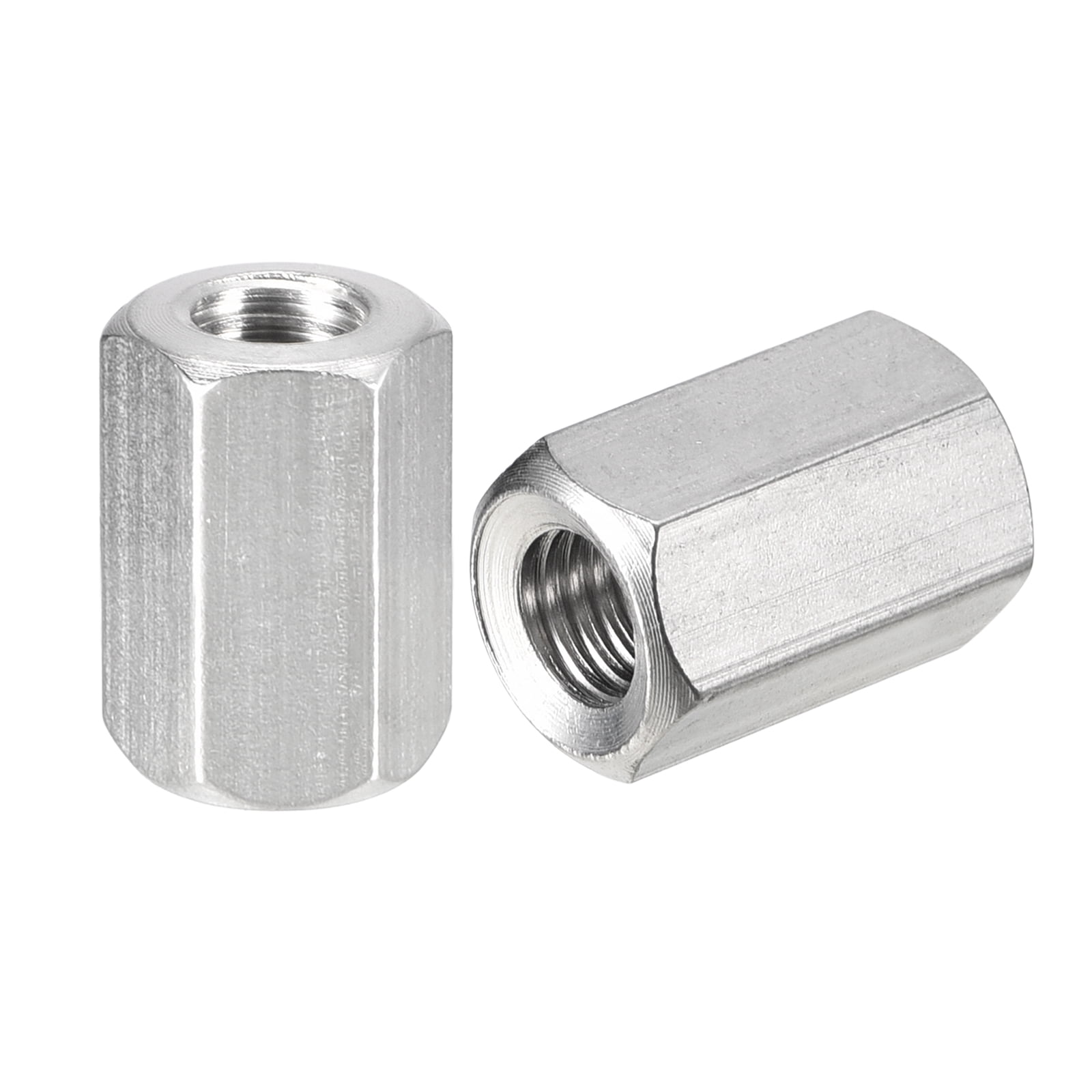 M8 x 1.25-Pitch 20mm Length Coupling Nuts, 6 Pack 304 Stainless Steel ...