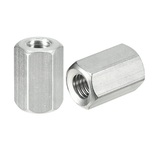 M8 x 1.25-Pitch 20mm Length Coupling Nuts, 6 Pack 304 Stainless Steel ...