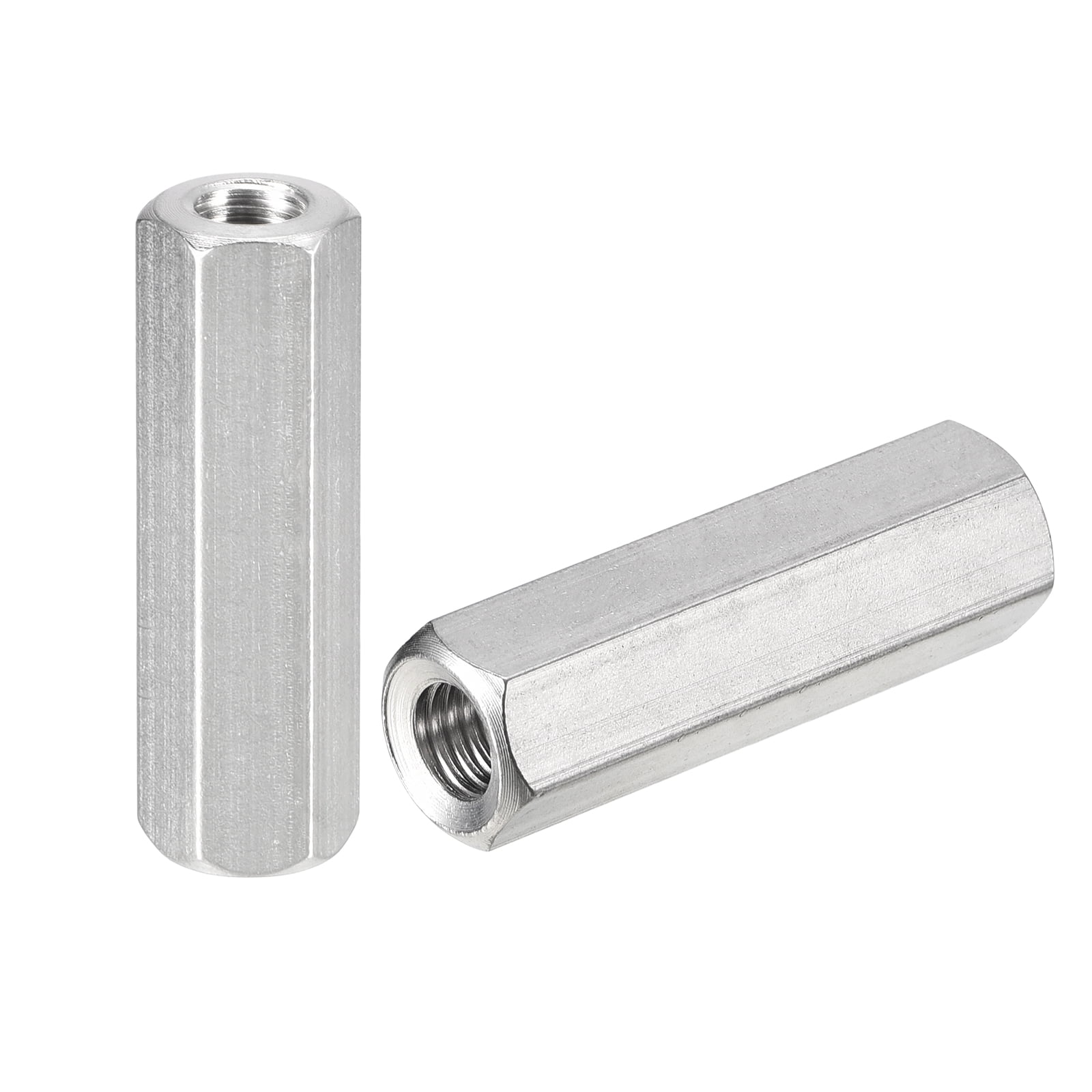 M8 x 1.25-Pitch 45mm Length Coupling Nuts, 2 Pack 304 Stainless Steel ...