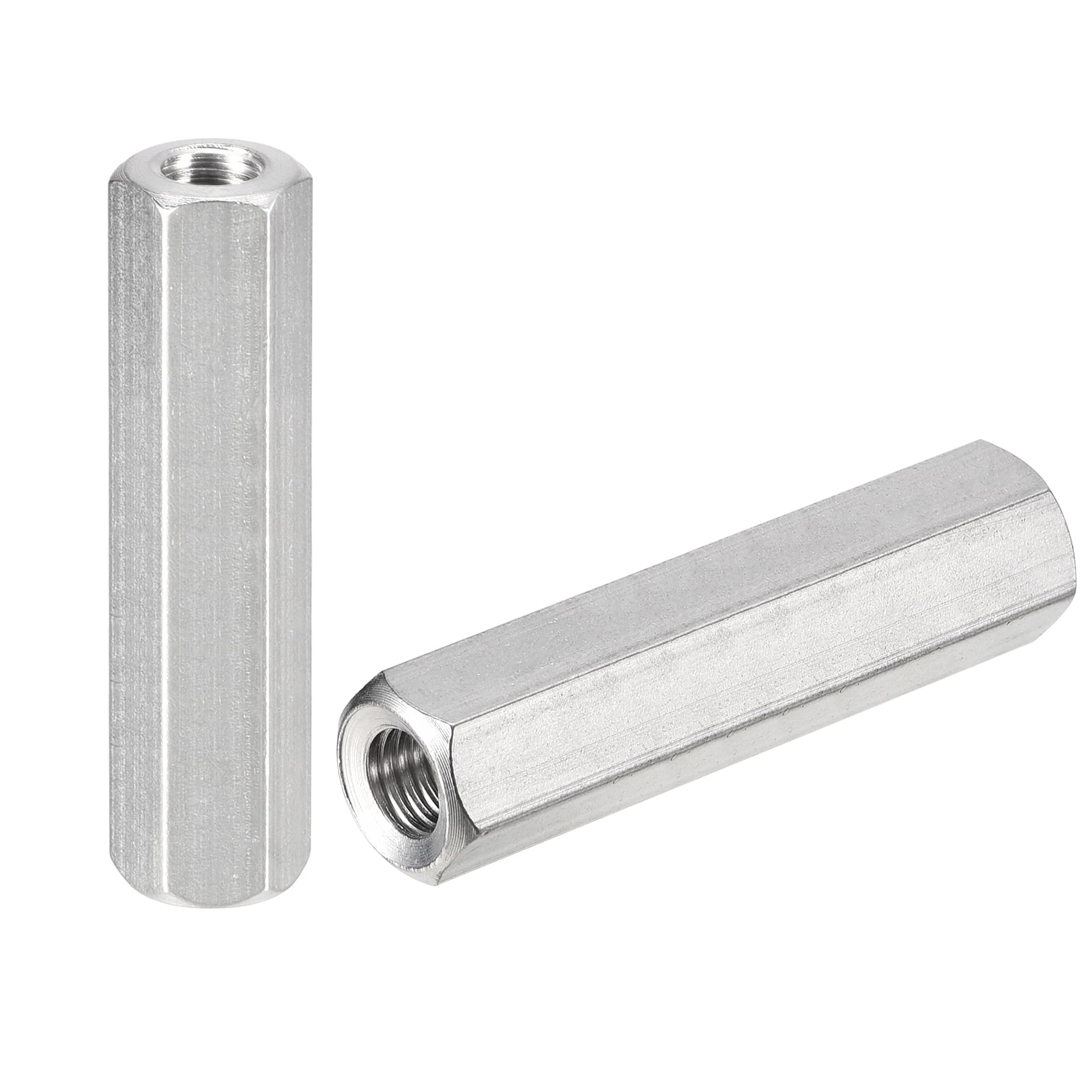 M8 x 1.25-Pitch 55mm Length Coupling Nuts, 2 Pack 304 Stainless Steel ...