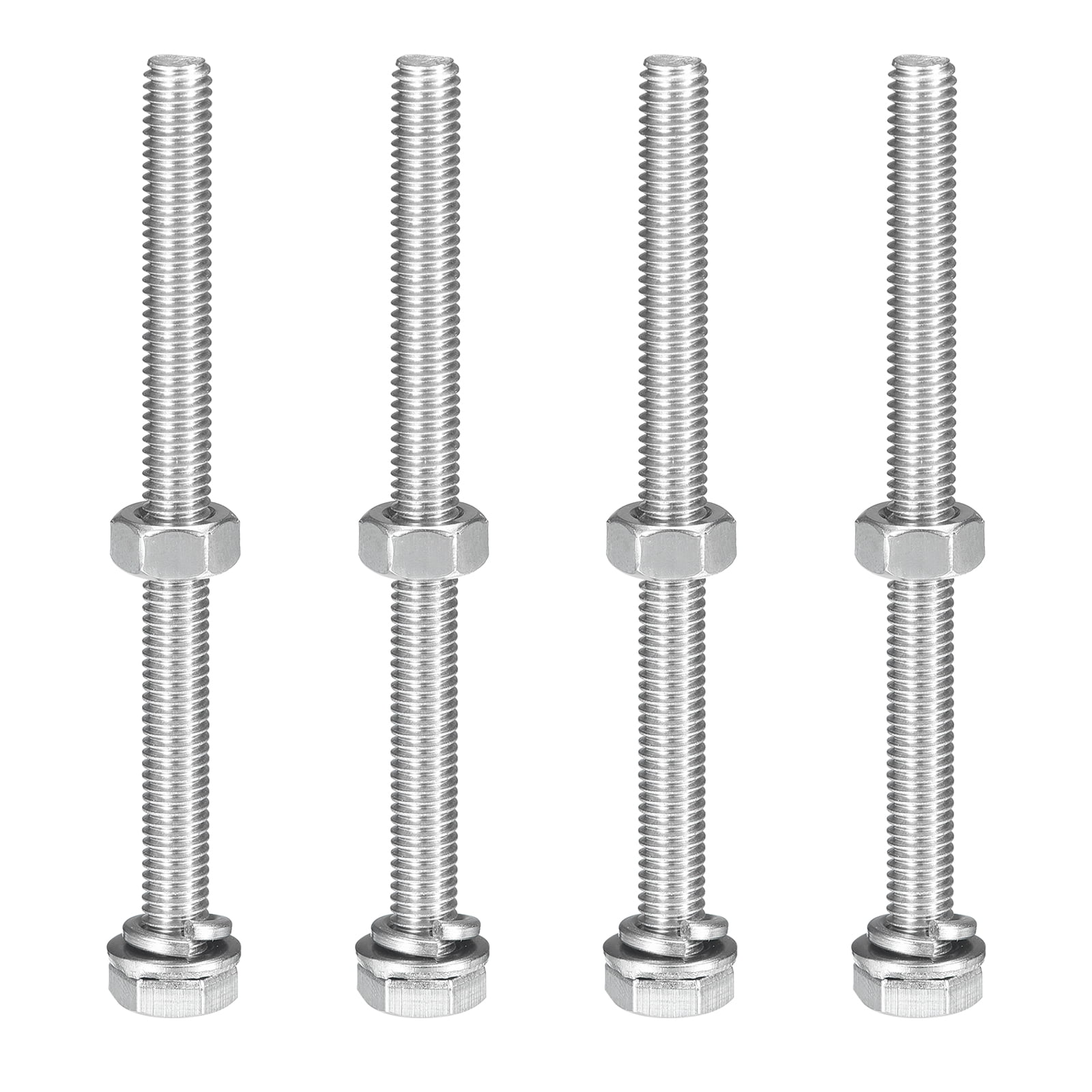 M8 x 110mm Hex Head Screws Bolts, Nuts, Flat & Lock Washers Kits, 304 ...