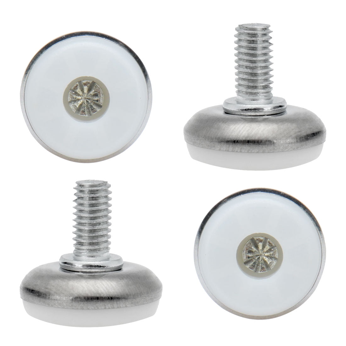 M8 x 15 x 28mm Leveling Feet Adjustable Leveler for Desk Leg, White Cap ...