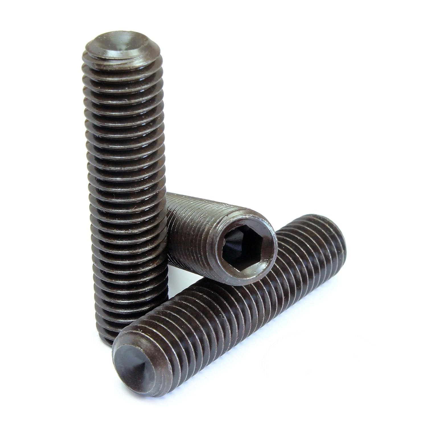 M8 x 16mm Cup Point Set Screws, DIN 916, Alloy Steel, Black Oxide, 50 ...