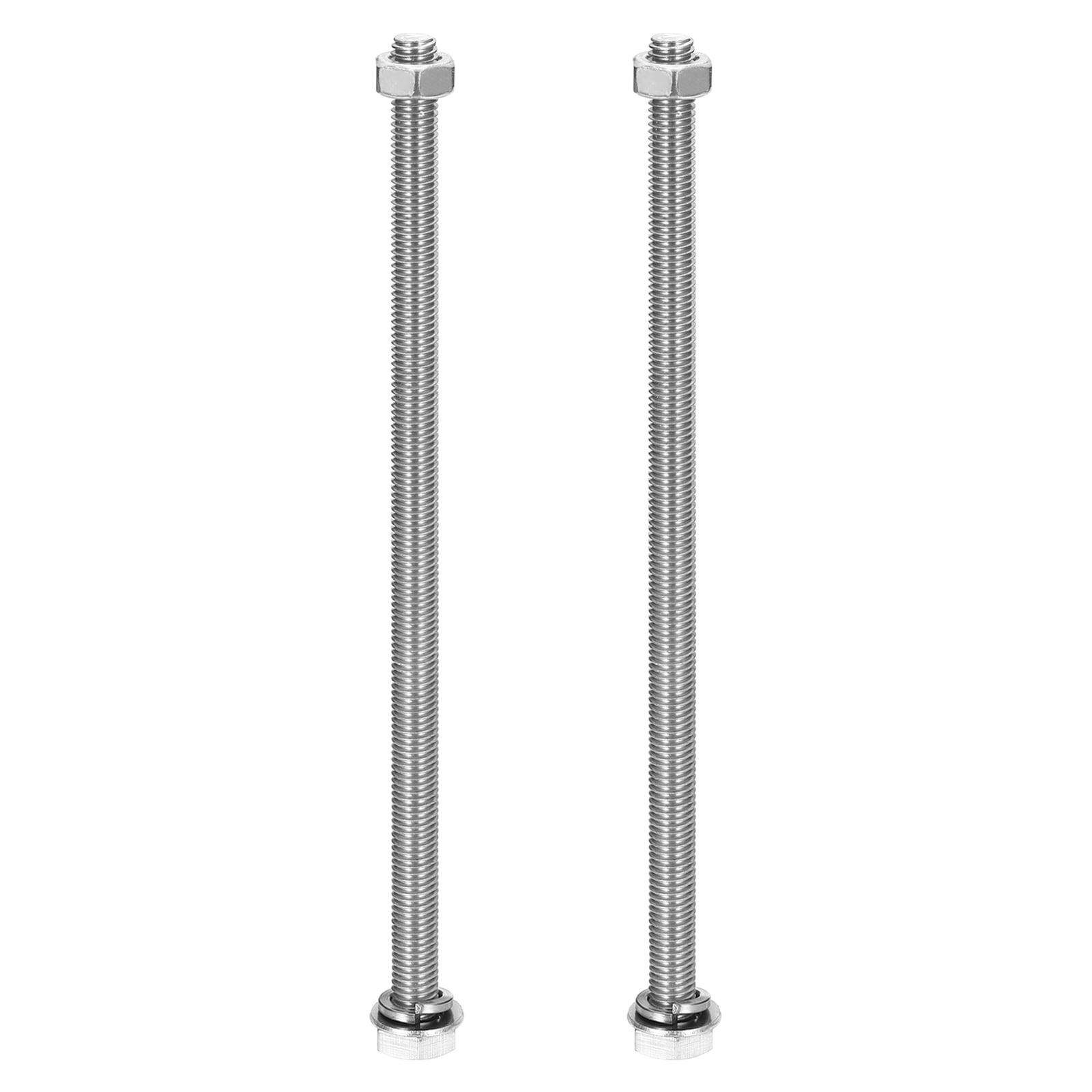 M8 x 190mm 304 Stainless Steel Hex Head Screws Bolts, Nuts, Flat & Lock ...