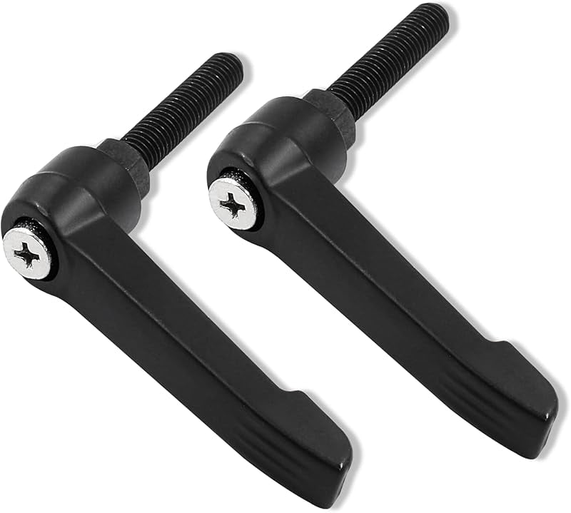 M8 x 40 mm Adjustable Clamping Lever Handle, 2 Pack Stainless Steel Male Thread Push Machine ...