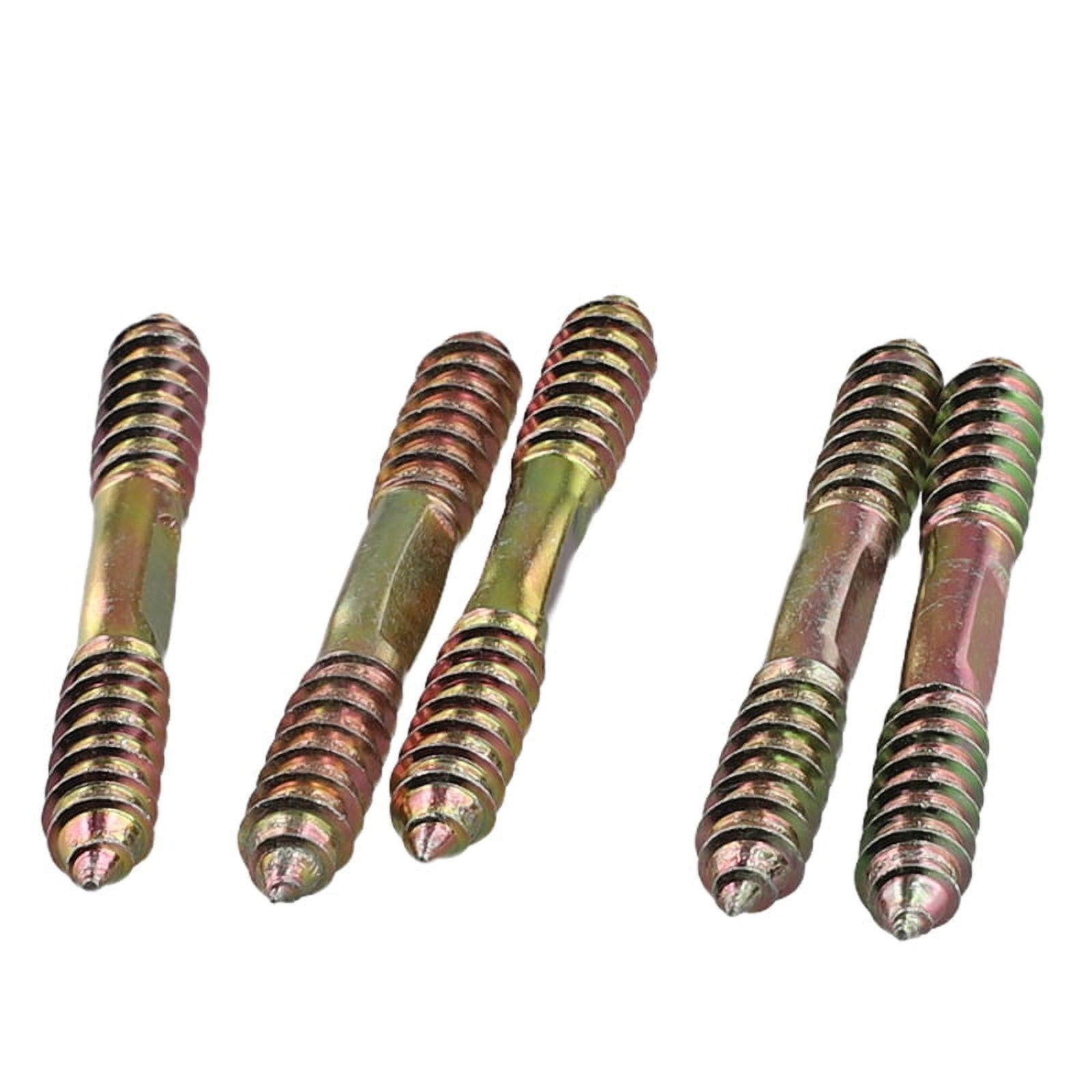 M8 x 70mm Double Ended Wood to Furniture Fixing Dowel Screw 5Pcs - Walmart.com