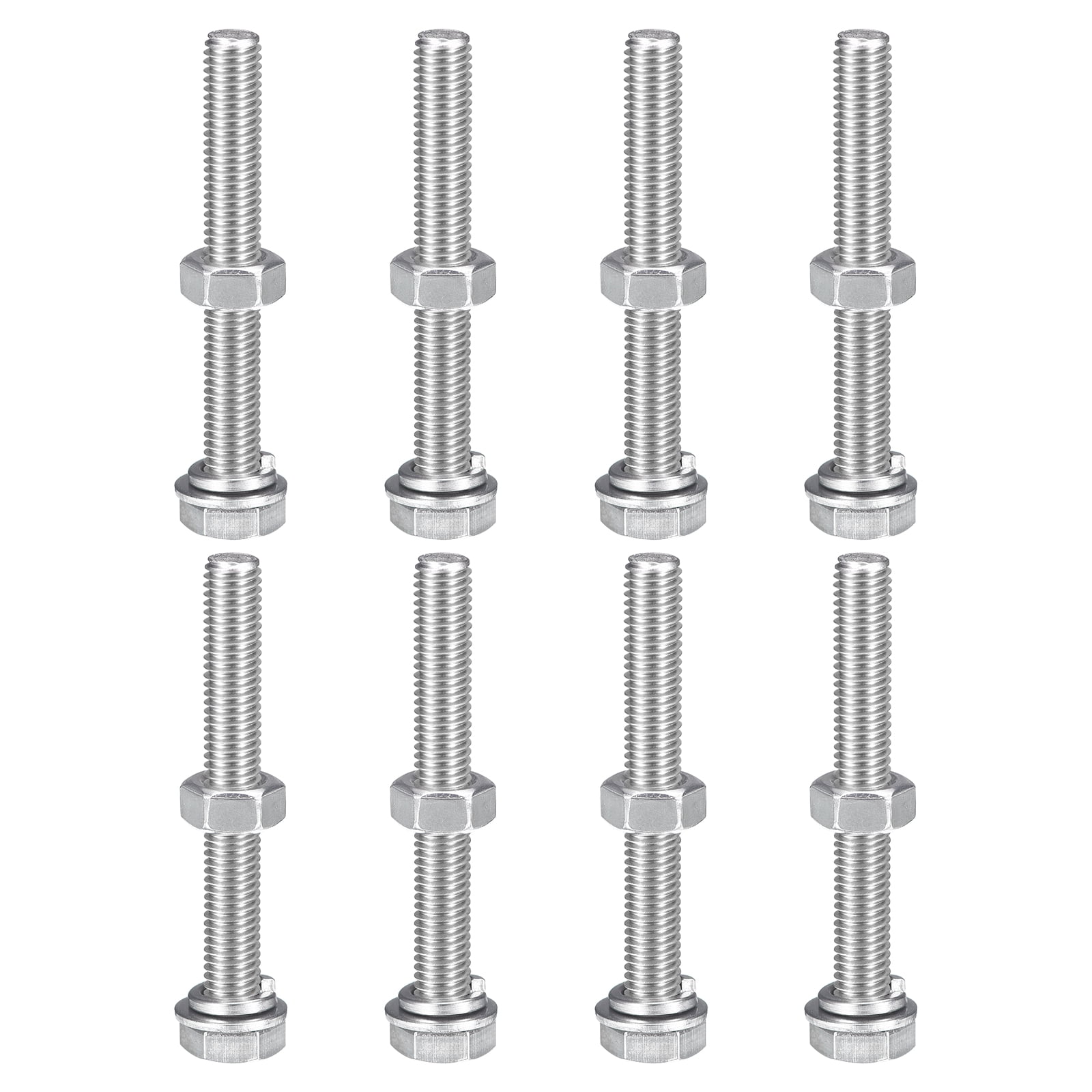 M8 x 70mm Hex Head Screws Bolts, Nuts, Flat & Lock Washers Kits, 304 ...