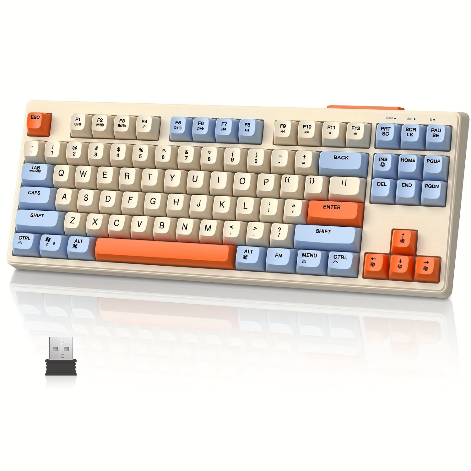 M87 80% wireless gaming keyboard, 87 keys TKL led rechargeable ...