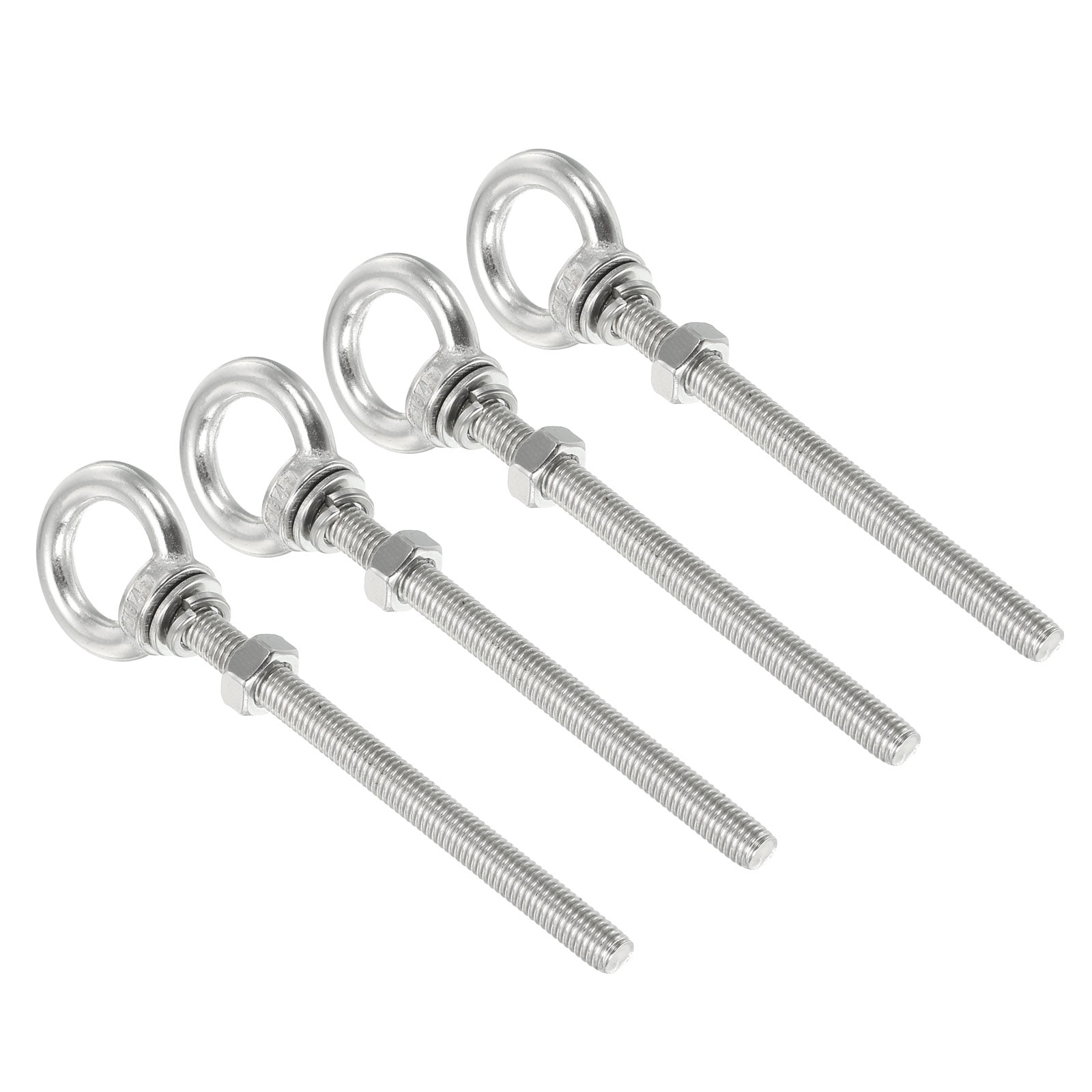M8x100 5/16"x4" Stainless Steel Eye Bolts Threaded Screw Eyebolt ...