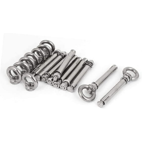 M8x100mm Expansion Screws Closed Hook Anchor Bolts 10pcs for Wall ...