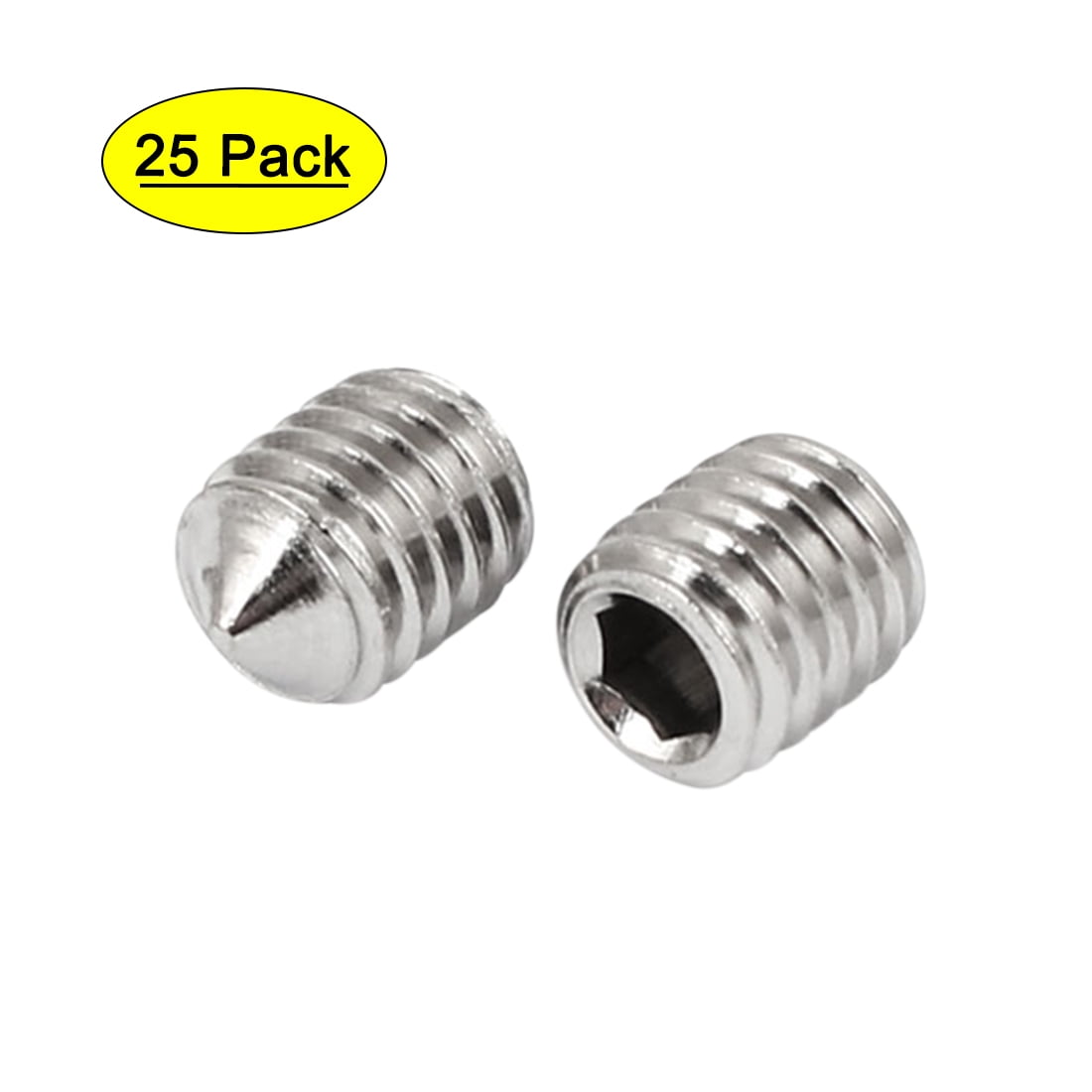 M8x10mm Stainless Steel Cone Point Hexagon Socket Grub Screws 25pcs ...