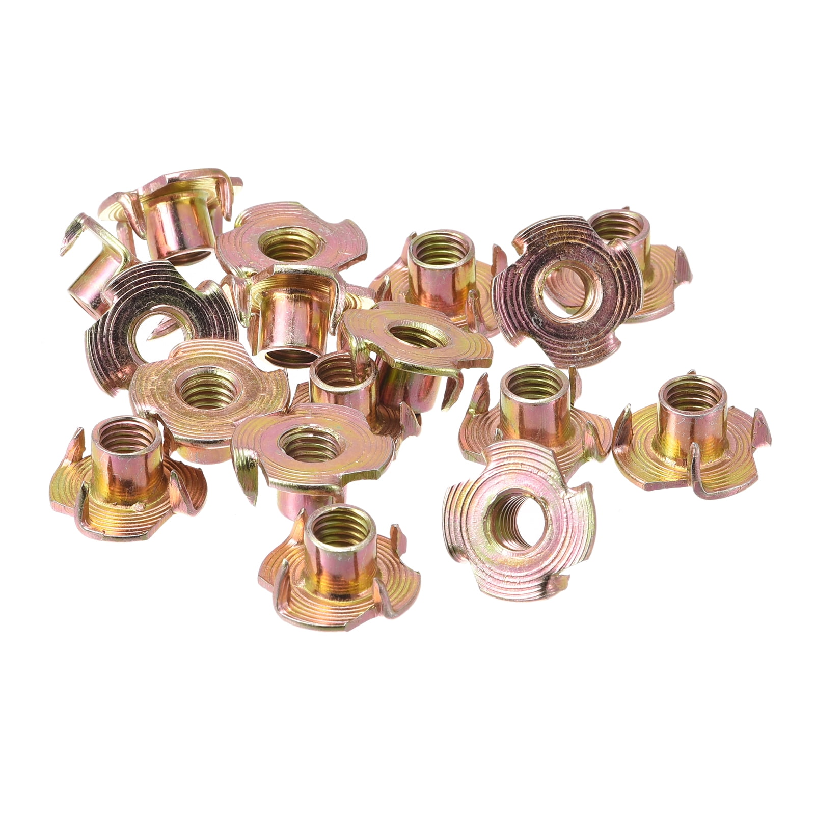 M8x10mm T-Nuts 4 Pronged Tee Nut Carbon Steel Color Zinc Plating 24 ...