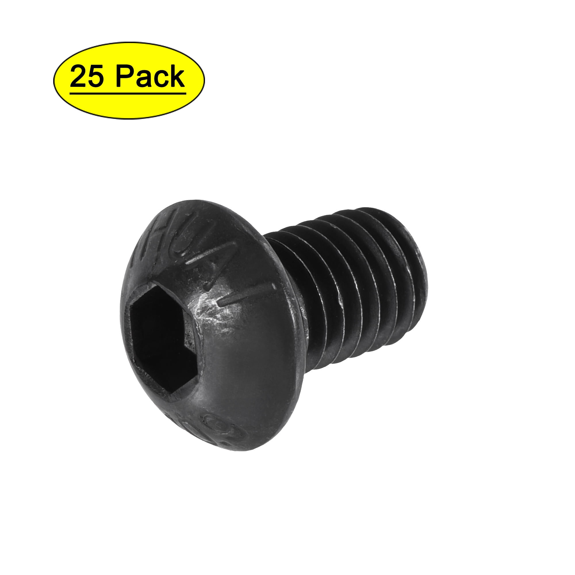 M8x12mm Hex Socket Bolts Carbon Steel Blackening 25 Pack - Walmart.com